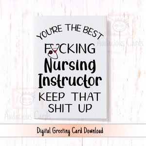 Printable Nursing Instructor Card, Funny Card for Nursing Instructor ...