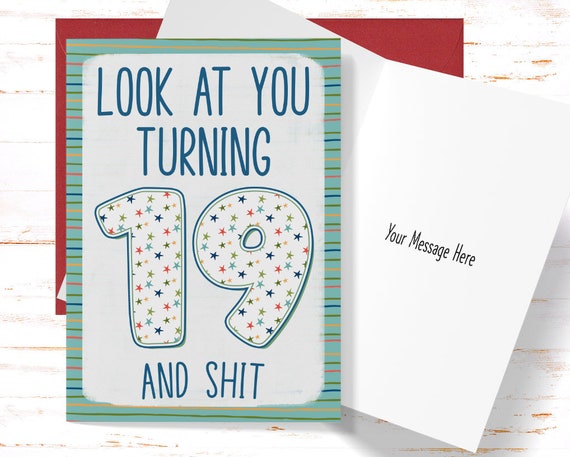Funny 19th Birthday Card Sarcastic Birthday Card for 19th - Etsy