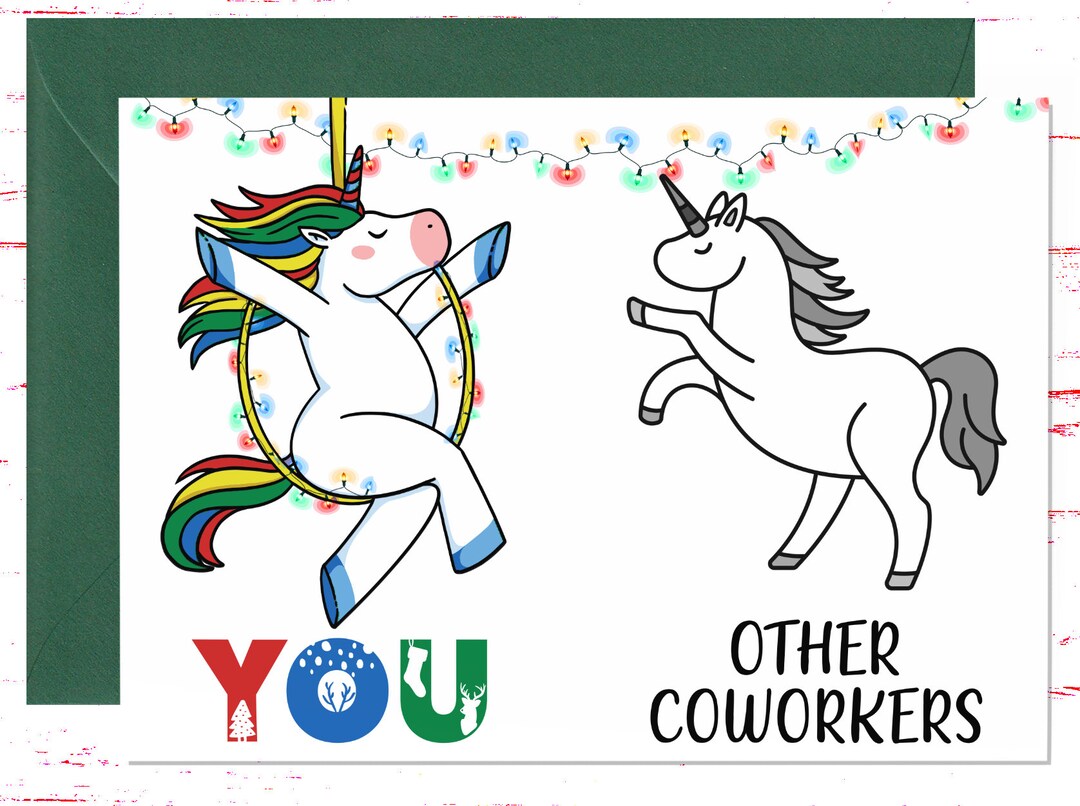 Card For Coworker Christmas Greeting Card For Coworker Unicorn Card For Coworker Christmas Greeting Card For Coworker Unicorn