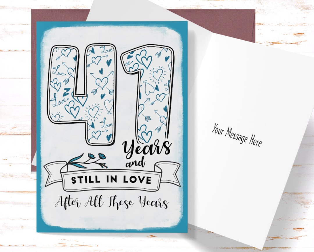 41st Anniversary Card, 41st Anniversary Gift, Forty First Anniversary ...