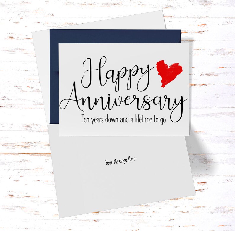 10th Anniversary Card 10th Anniversary Card for Him 10th | Etsy