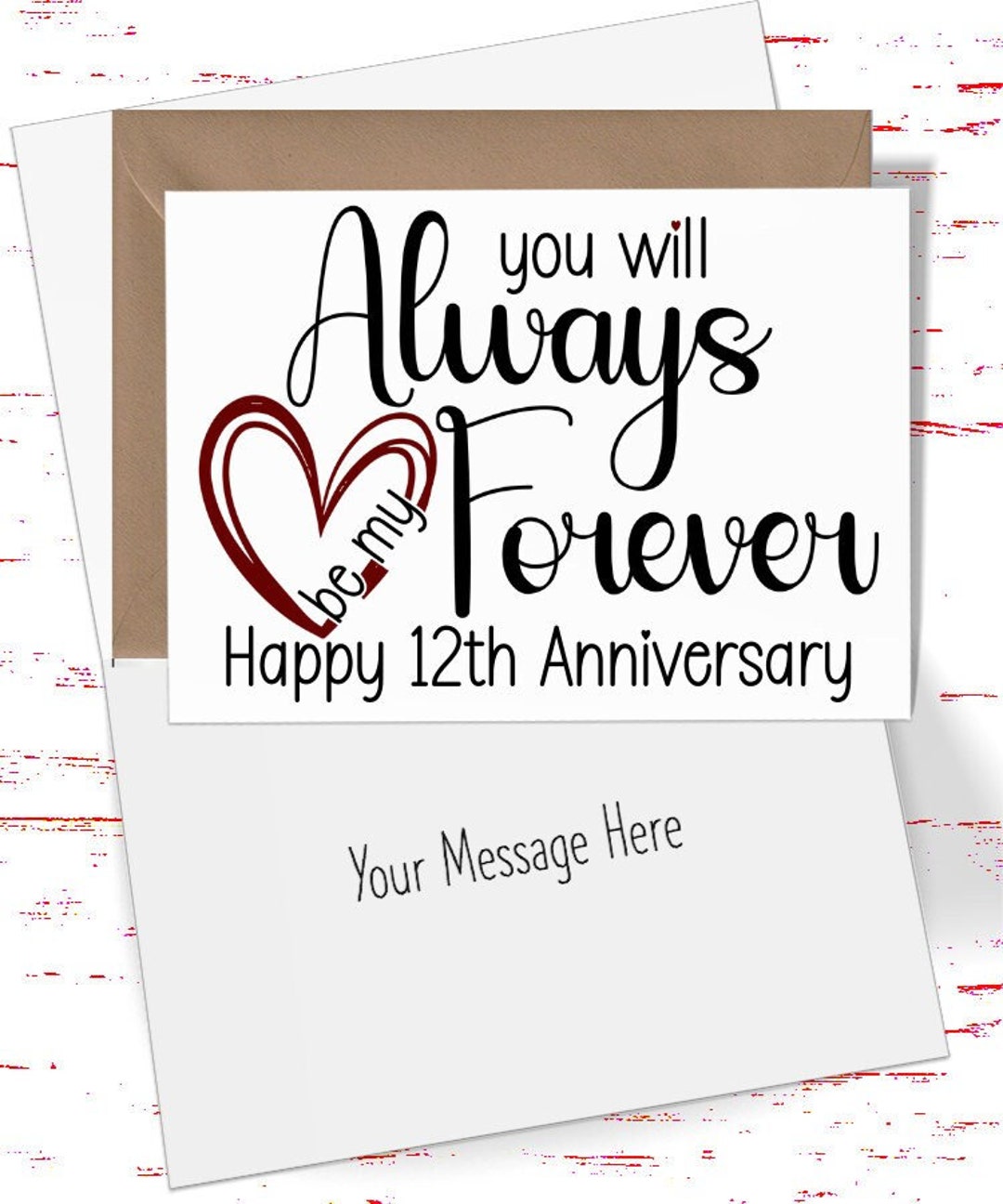 12th Anniversary Card: You Will Always Be My Forever - Etsy