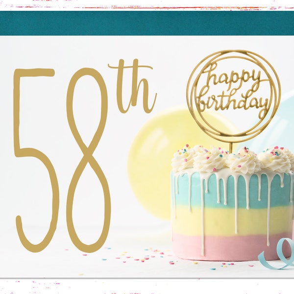 58th Birthday Cake - Etsy