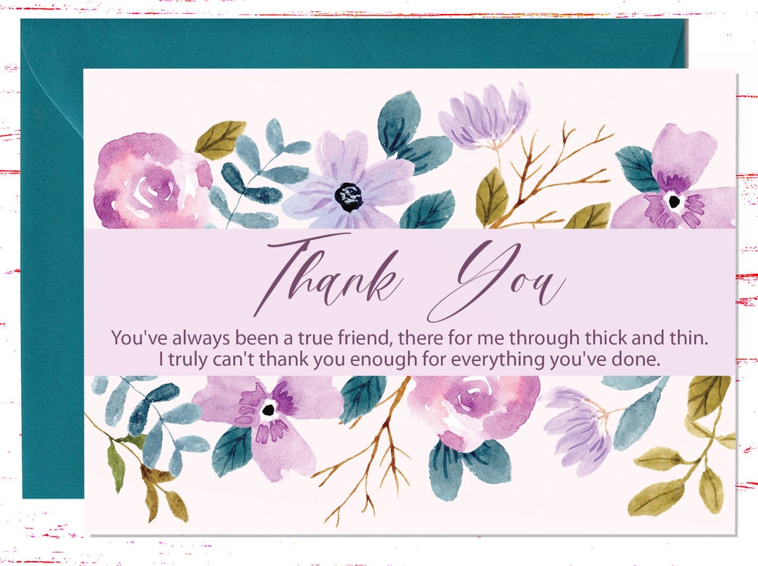 Thank You Card for Friend, Appreciation Card, General Thank You Card ...