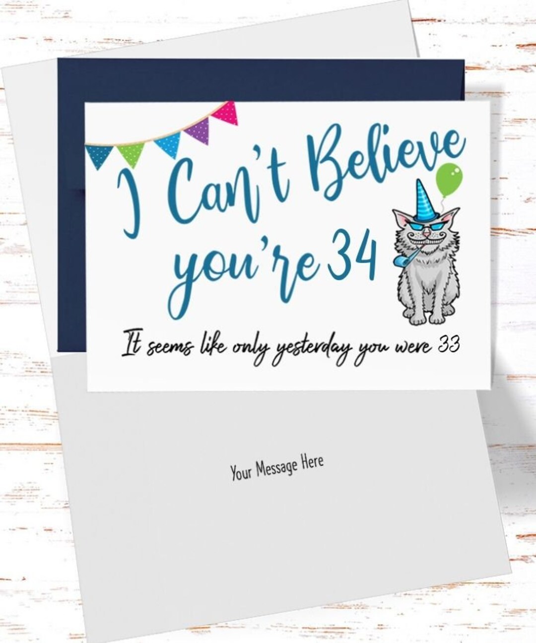 Funny 34th Birthday Card for Her Sarcastic Birthday Card 34th - Etsy