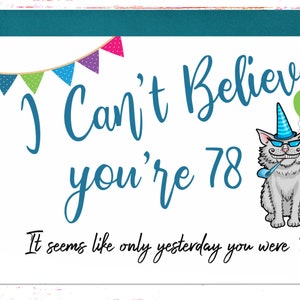 Funny 78th Birthday Card Her, Sarcastic Birthday Card for 78th Birthday ...