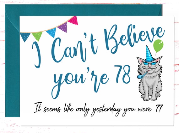 Funny 78th Birthday Card Her Sarcastic Birthday Card for 78th | Etsy
