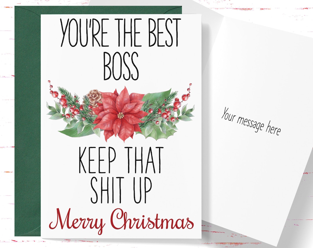 Boss Christmas Card, Merry Christmas Boss Greeting Card, You're the ...