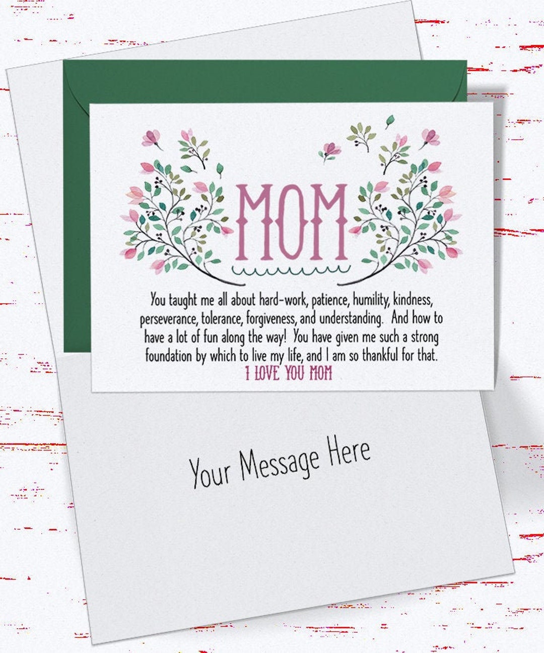 Sentimental Mother's Day Card: Floral Mom Card - Etsy