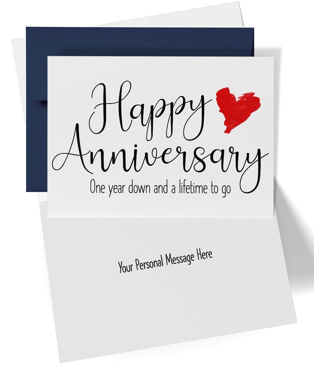 1st Wedding Anniversary Card First Anniversary Card for - Etsy