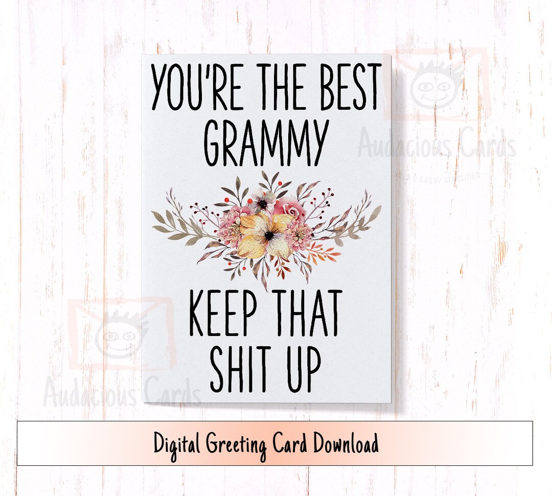 Funny Grammy Mother's Day Card: Floral Design (digital Download) - Etsy