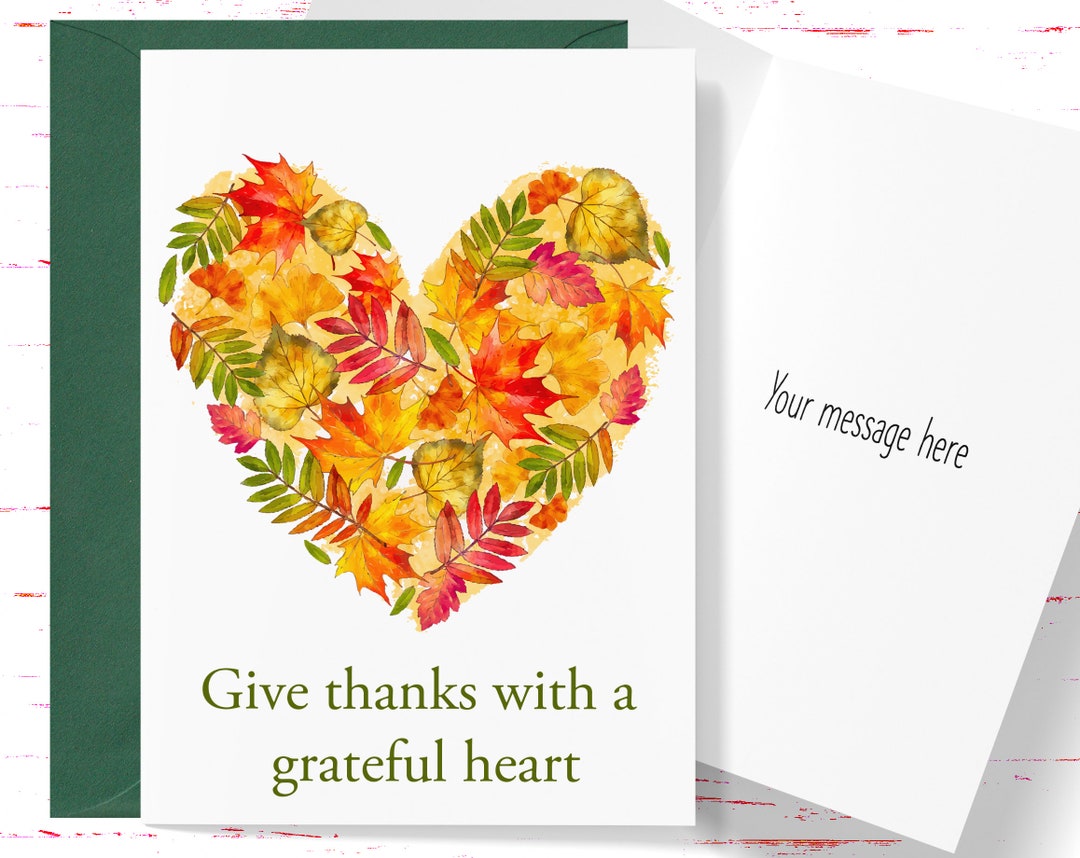 Give Thanks With a Grateful Heart Thanksgiving Cards, Greeting Card for ...