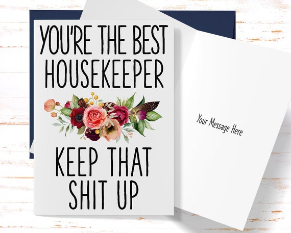 Greeting Card for Housekeeper Housekeeper Thank You Card | Etsy