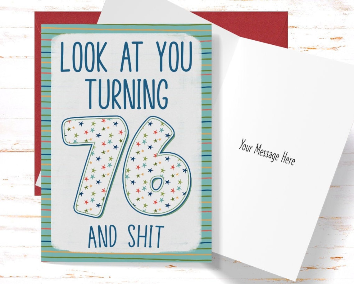 Funny 76th Birthday Card Sarcastic Birthday Card for 76th - Etsy