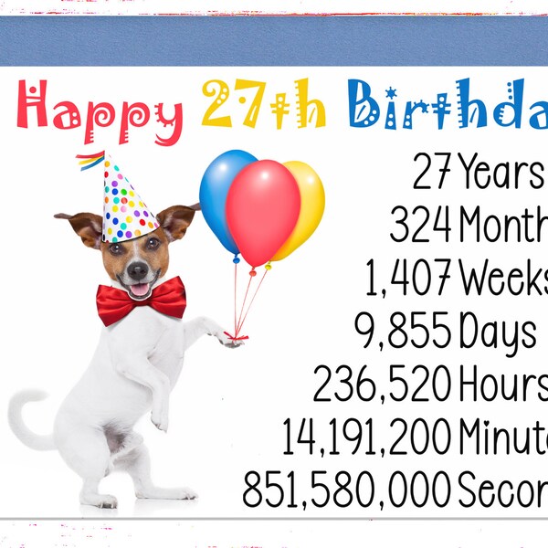 27th Birthday - Etsy