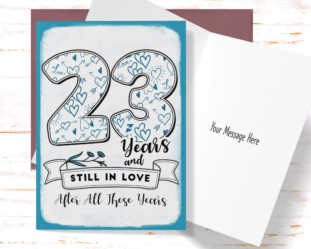 23rd Anniversary Card 23rd Anniversary Gift Twenty Third - Etsy