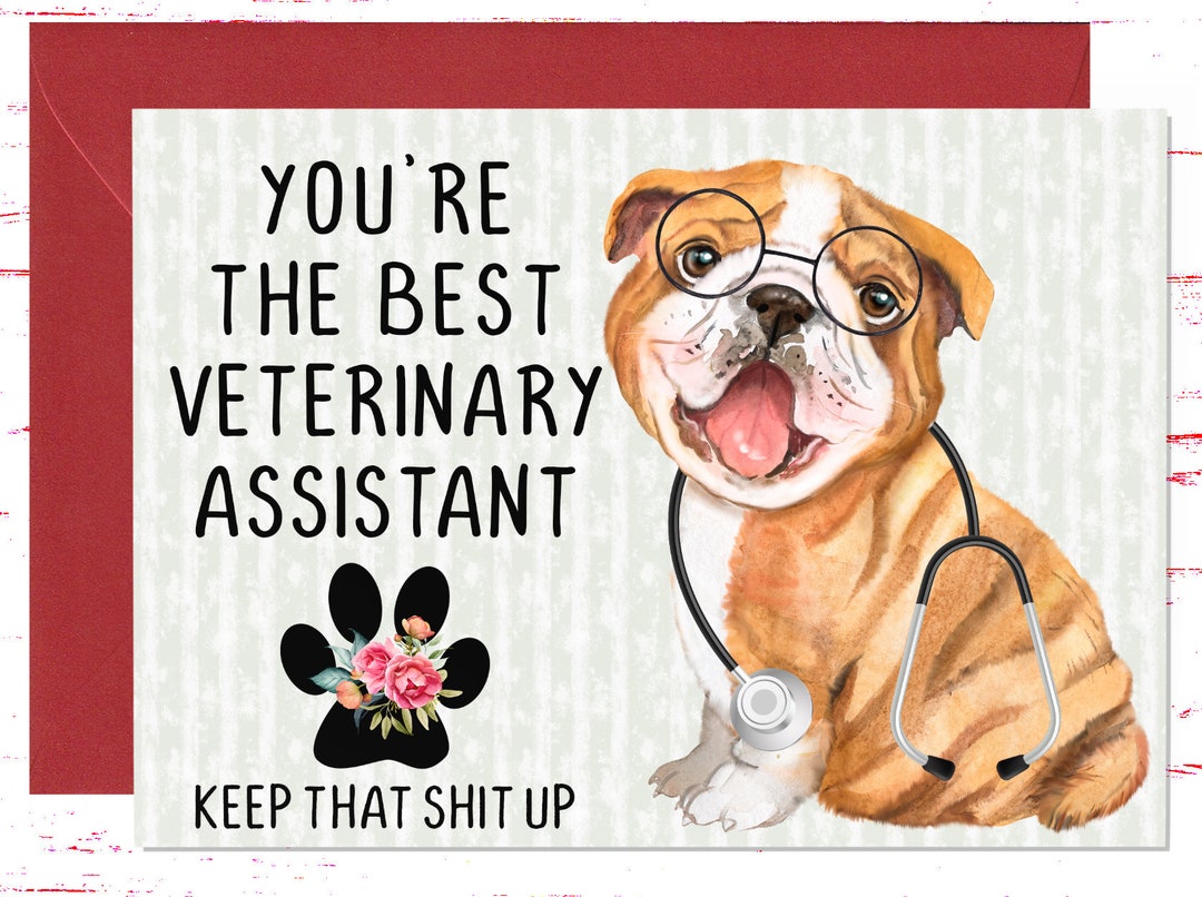 Cute Thank You Card Veterinary Assistant, Birthday Greeting Card ...