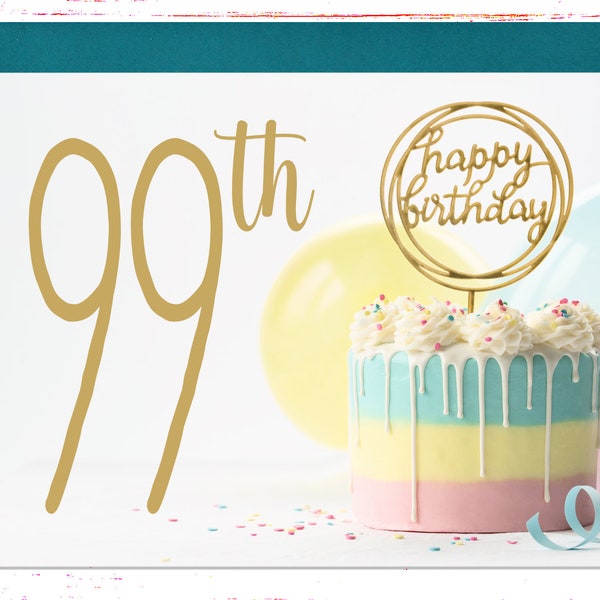 Printable 99th Birthday Card - Etsy