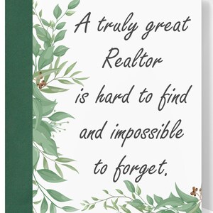 Card for Realtor, Birthday Greeting Card for Realtor, Thank You Card ...