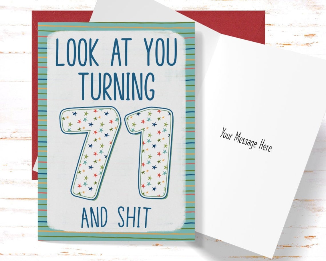 Funny 71st Birthday Card Sarcastic Birthday Card for 71st | Etsy