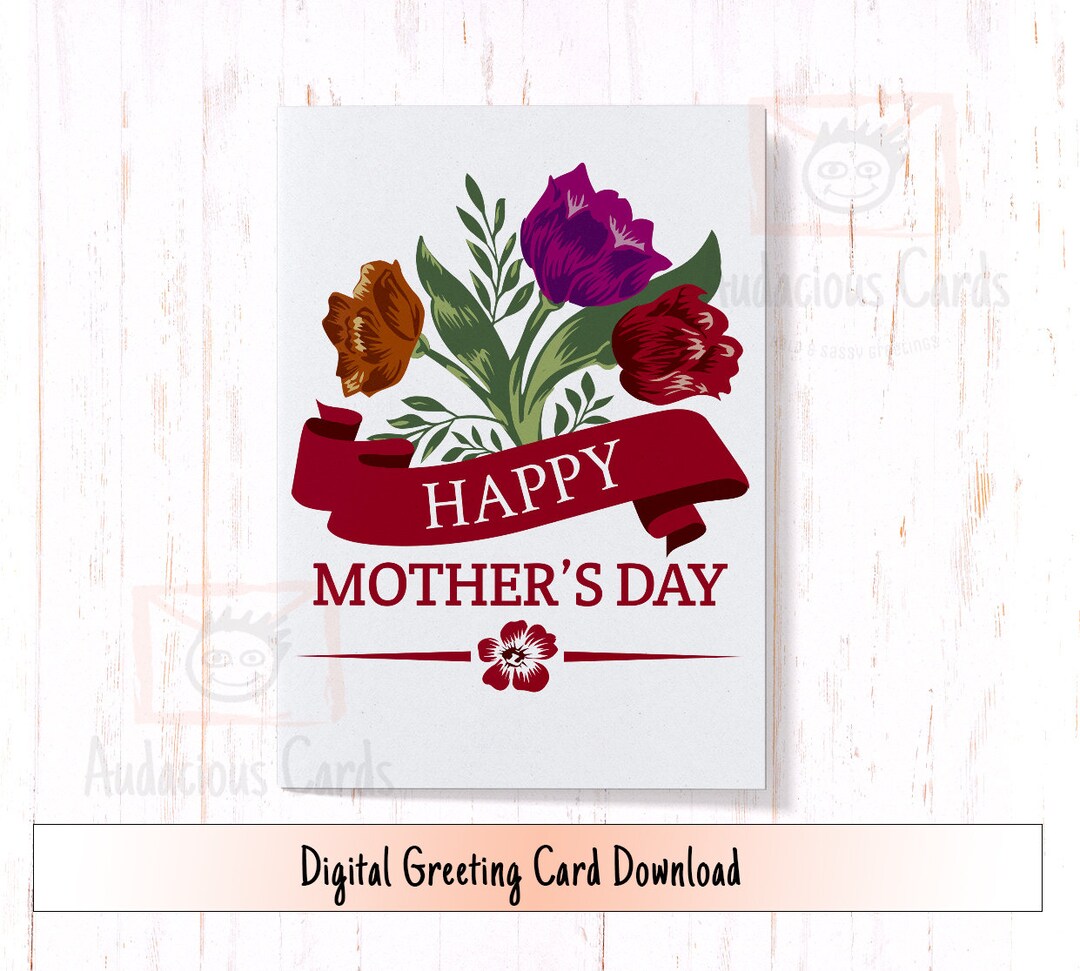 Floral Mother's Day Card: Printable Greeting Card (digital Download) - Etsy