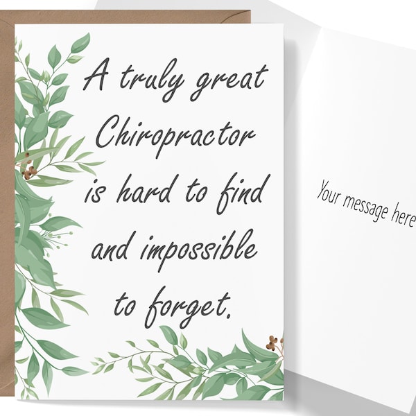 Chiropractor Thank You Card - Etsy