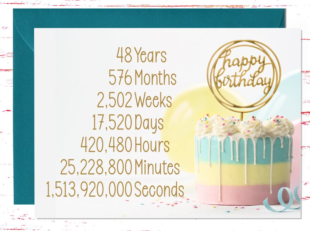 48th Birthday Card for Her, 48th Birthday Card for Women, 48 Year Old ...