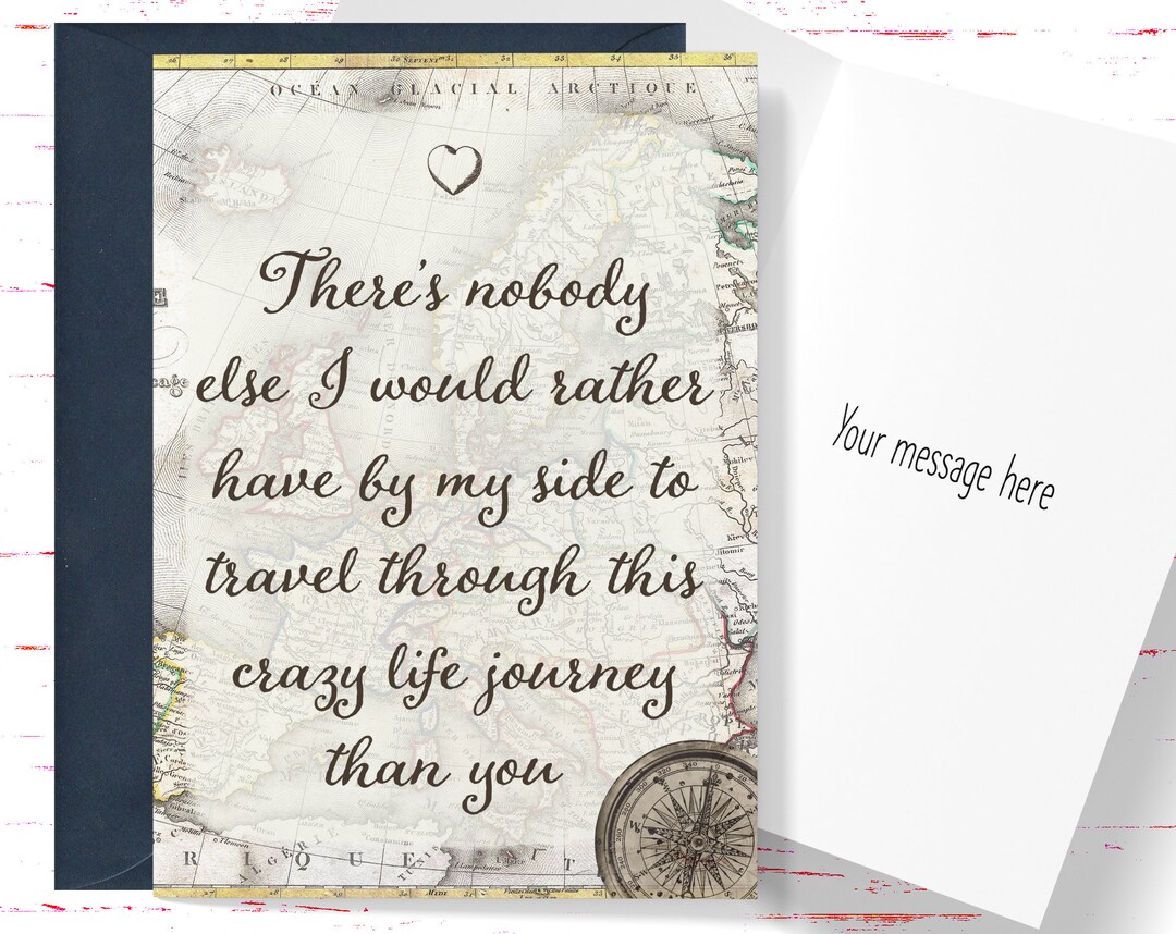 Sentimental Anniversary Card: Travel Journey Map Design - Etsy