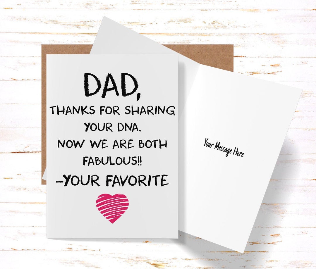 Funny Dear Dad Card, Thanks for Sharing Your DNA, Humorous Card for ...