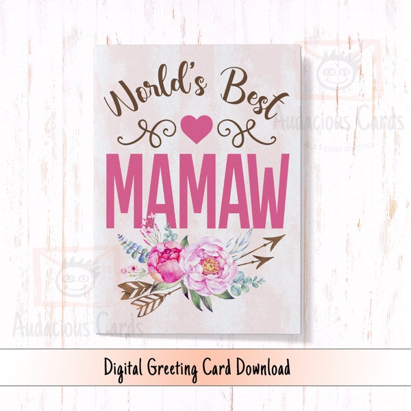 Mamaw Birthday Card Printable - Etsy