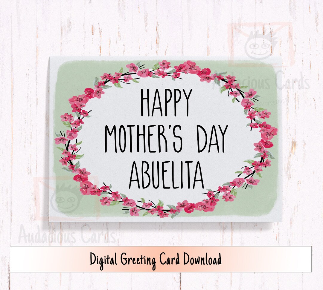 Printable Mother's Day Card for Abuelita (digital Download) - Etsy