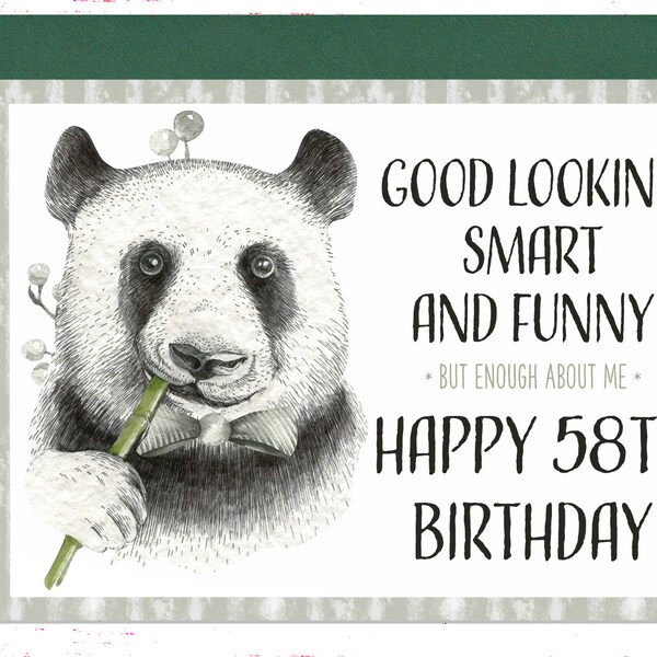 58th Birthday Card - Etsy
