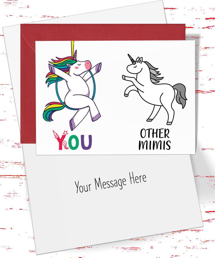 Unicorn Card for Mimi Birthday Card for Mimi Greeting Card - Etsy
