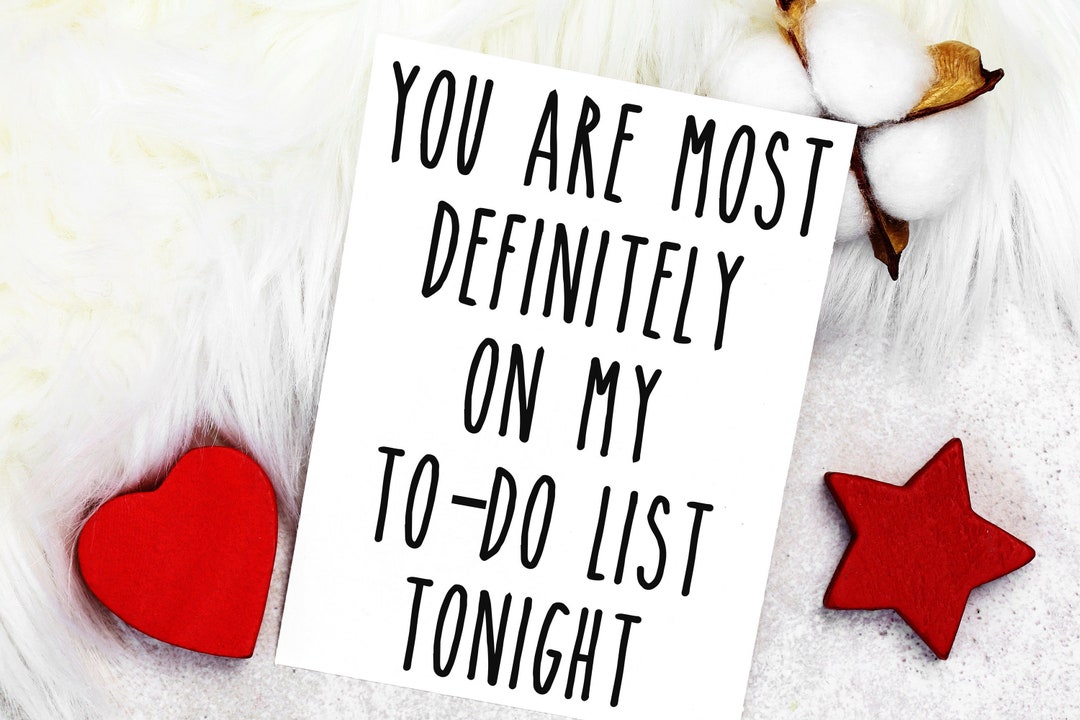 Inappropriate Valentine's Day Card: to Do List Card for Him - Etsy