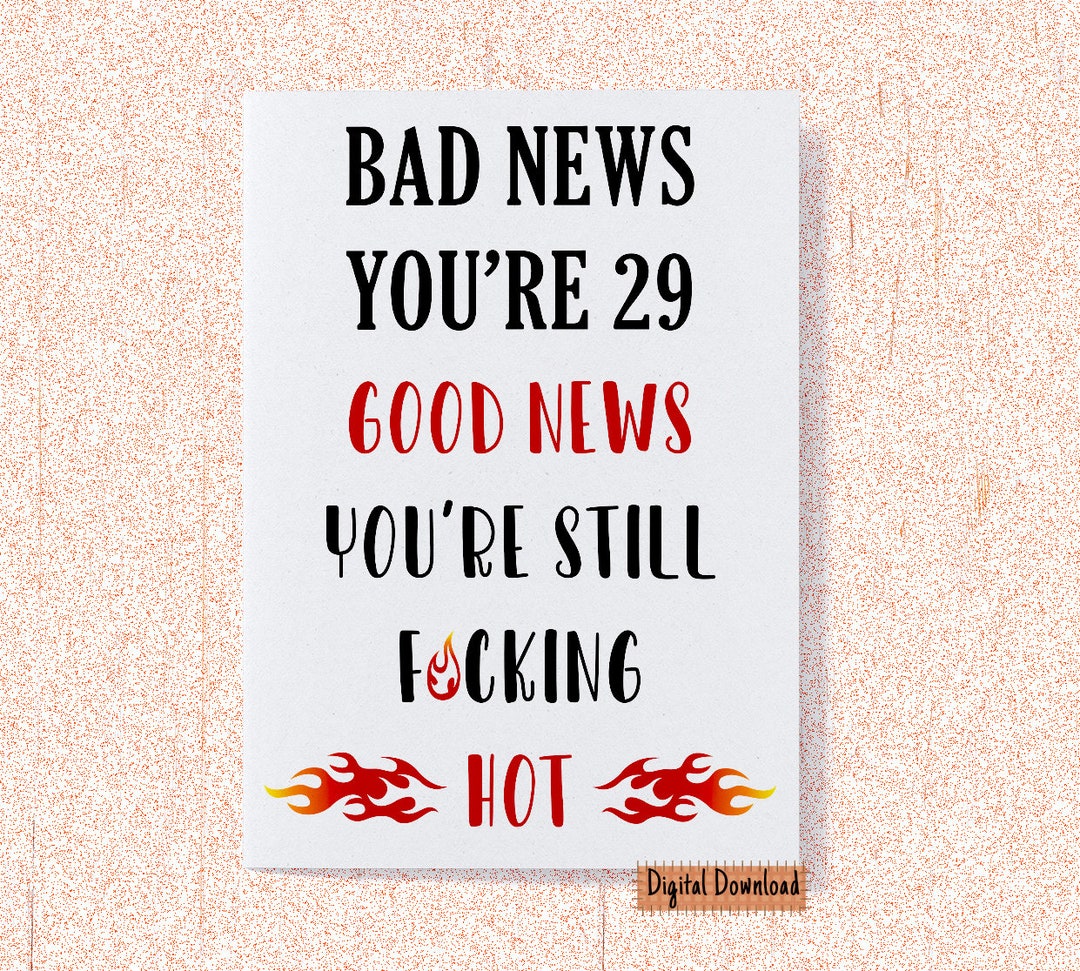 Printable 29th Birthday Card for Girlfriend, 29th Birthday Card for ...