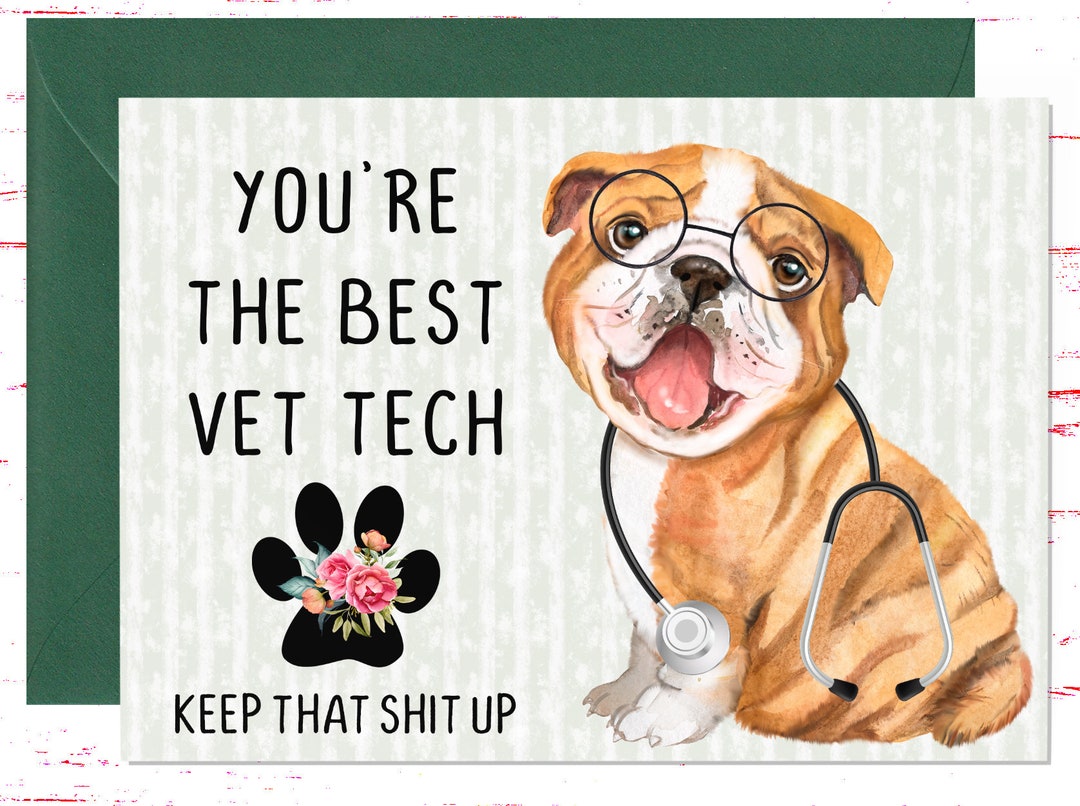 Cute Card for Vet Tech, Birthday Greeting Card for Vet Tech, Thank You ...