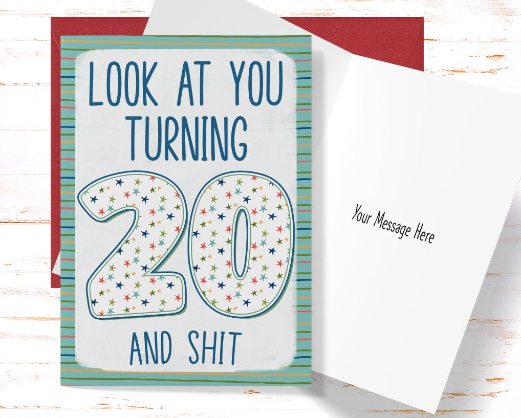 Funny 20th Birthday Card Sarcastic Birthday Card for 20th | Etsy