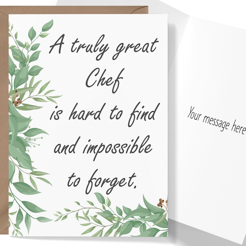 Chef Thank You Card - Etsy
