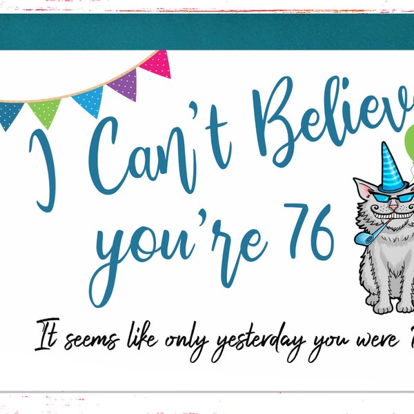 76 Year Old Birthday Card - Etsy