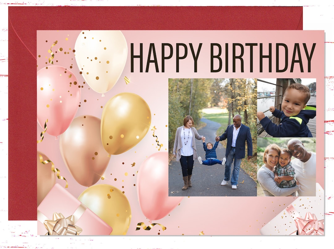 Custom Birthday Photo Card, Personalized Birthday Card, Custom Birthday ...
