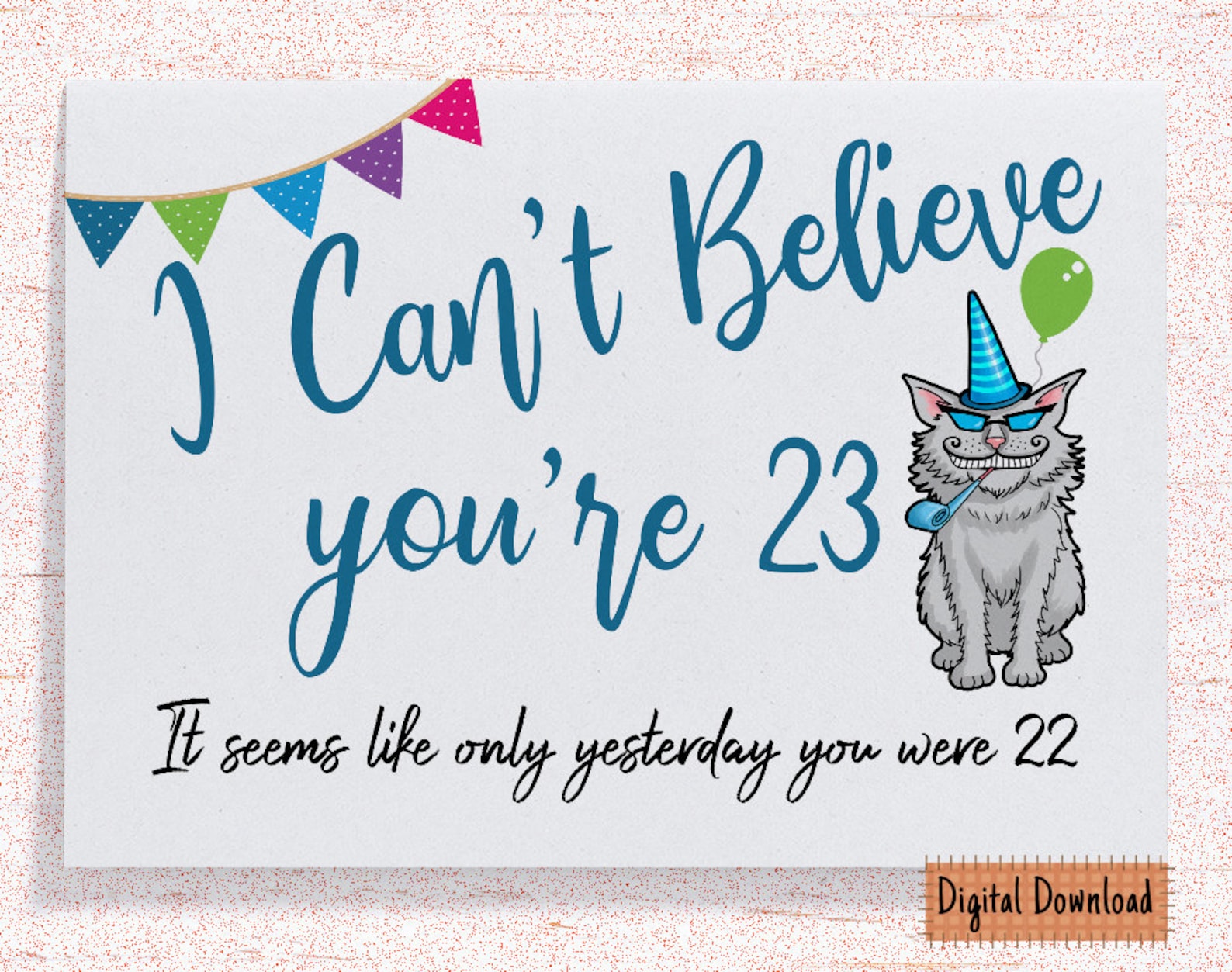 Printable Funny 23rd Birthday Card for Her Sarcastic Birthday - Etsy