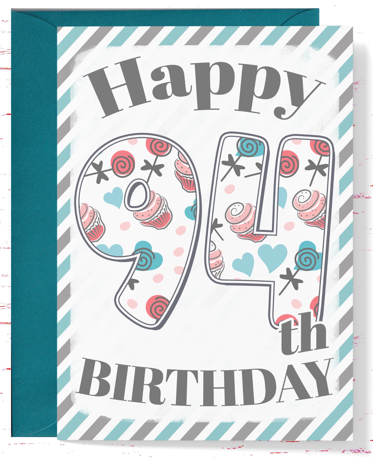 Happy 94th Birthday Card Cute Birthday Card for 94 Year Old - Etsy