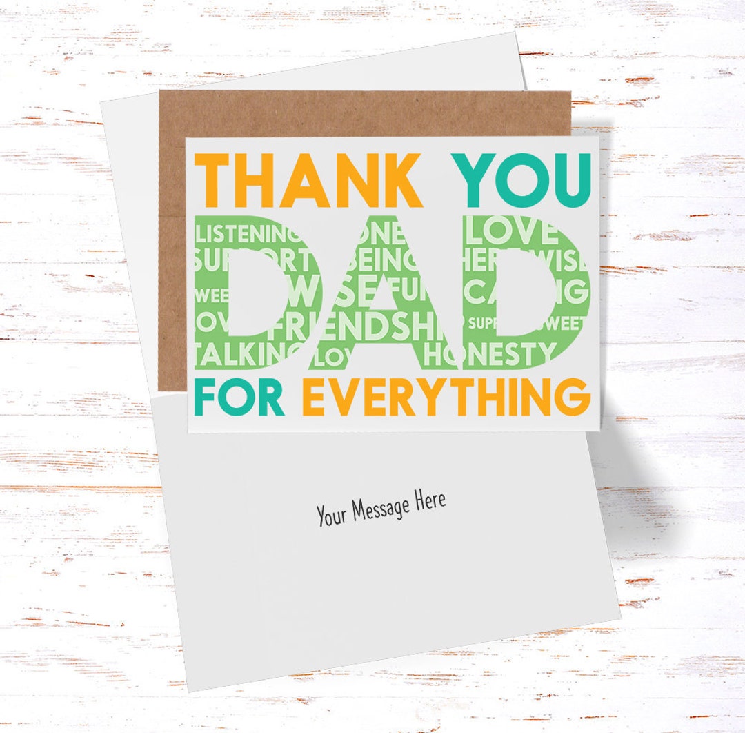 Father's Day Thank You Card: Dad Birthday Card - Etsy