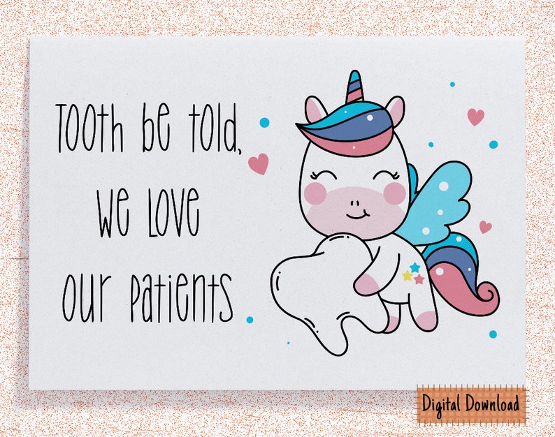 Printable Dental Appreciation Card: Unicorn Thank You (digital Download ...