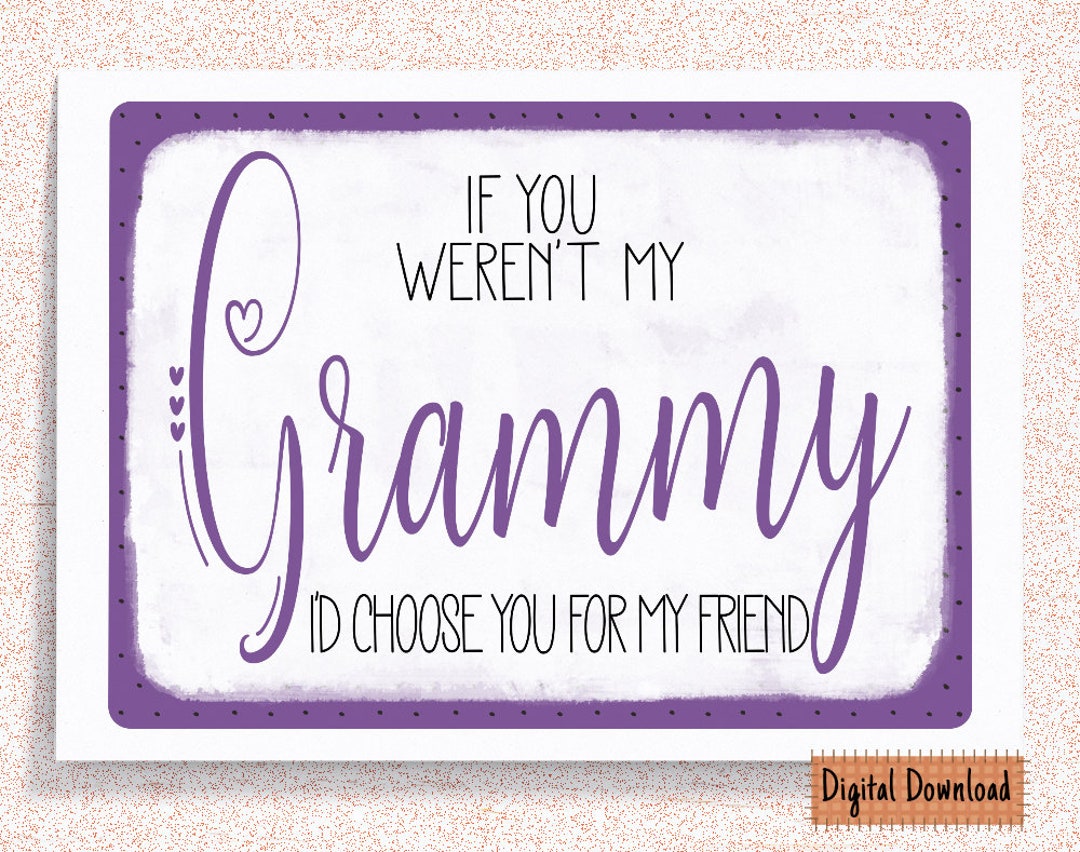 Printable Birthday Card for Grammy, Card for Grammy, Greeting Card for ...