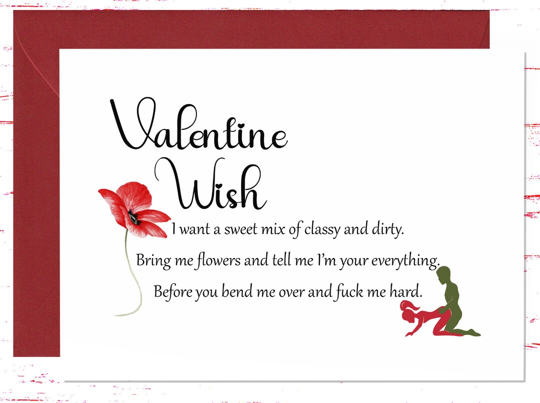 Dirty Valentines Day Card for Him, Crude Valentine's Day Card, Naughty ...