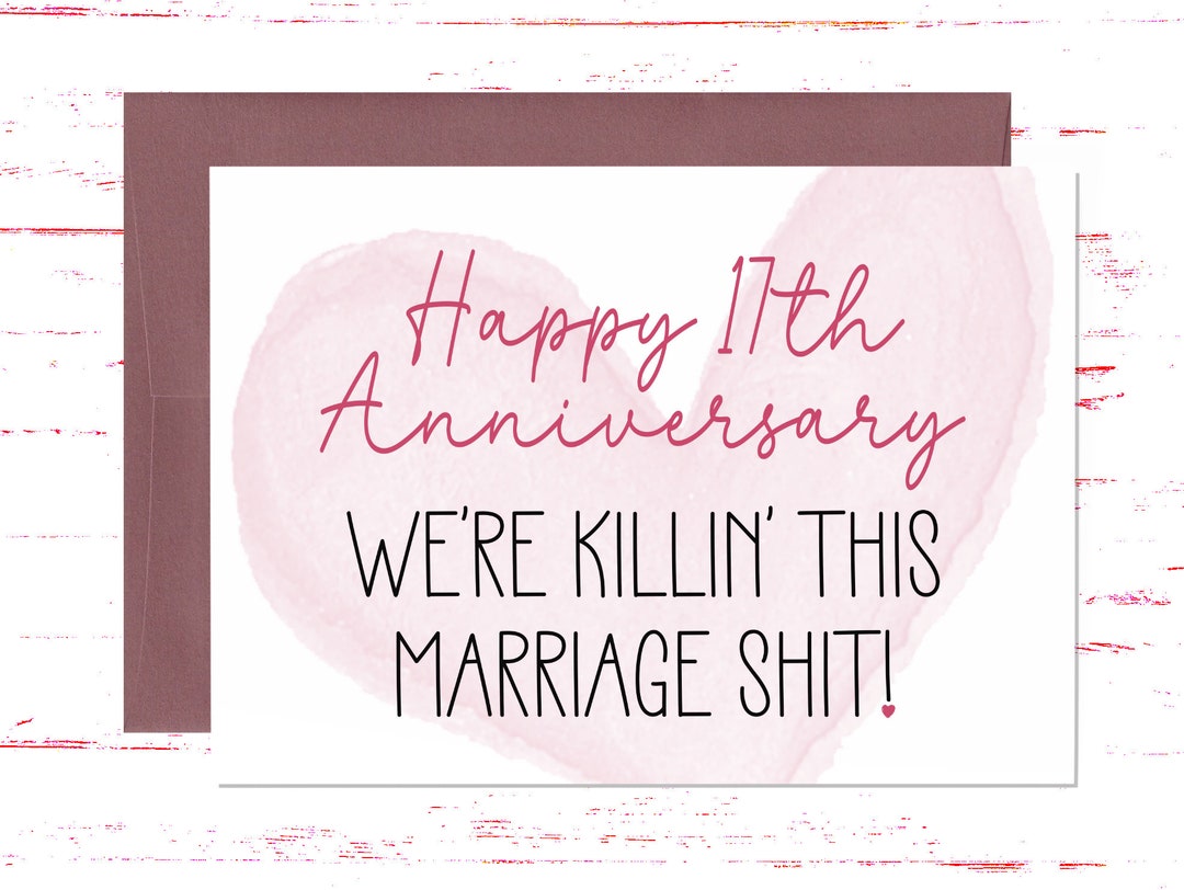 Happy 17th Anniversary Card, Seventeenth Anniversary Card for Her or ...