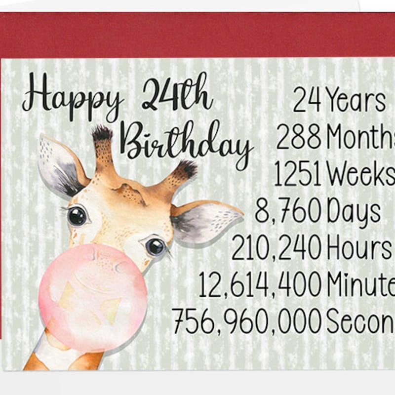 24th Birthday Card - Etsy