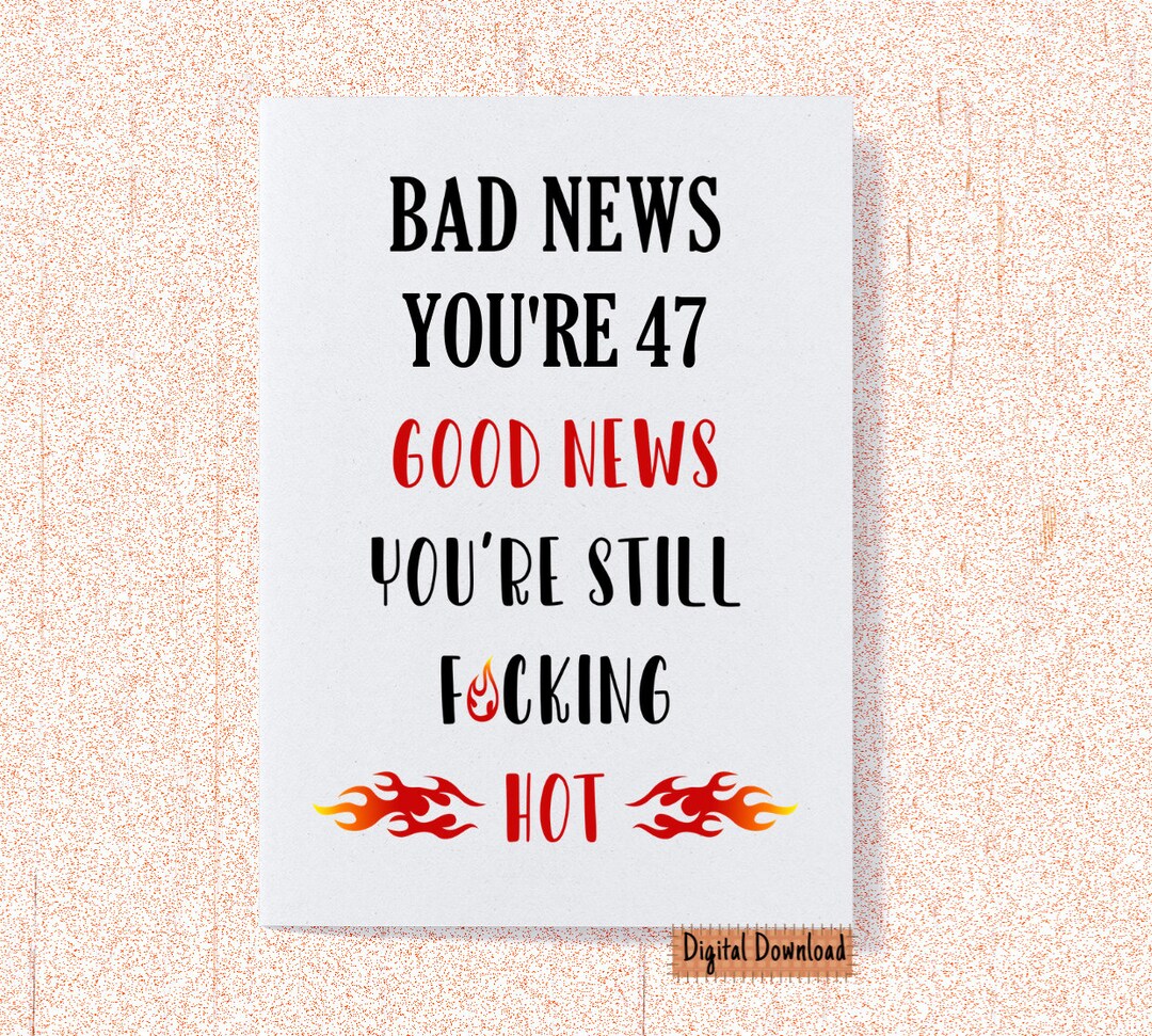 Printable 47th Birthday Card for Wife, 47th Birthday Card for ...