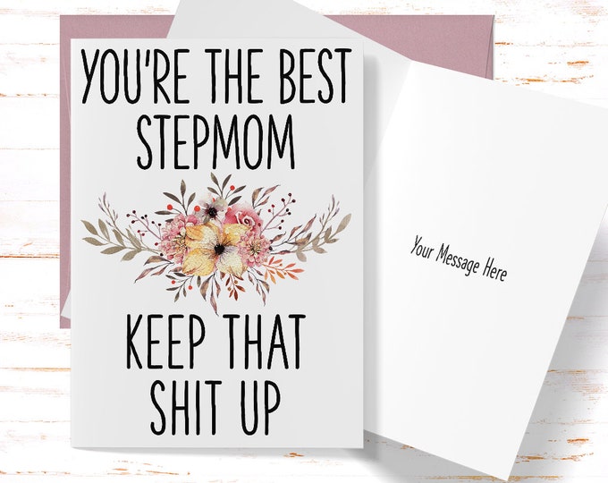 Funny Card For Stepmom Funny Mothers Day Card Best Stepmom Ever